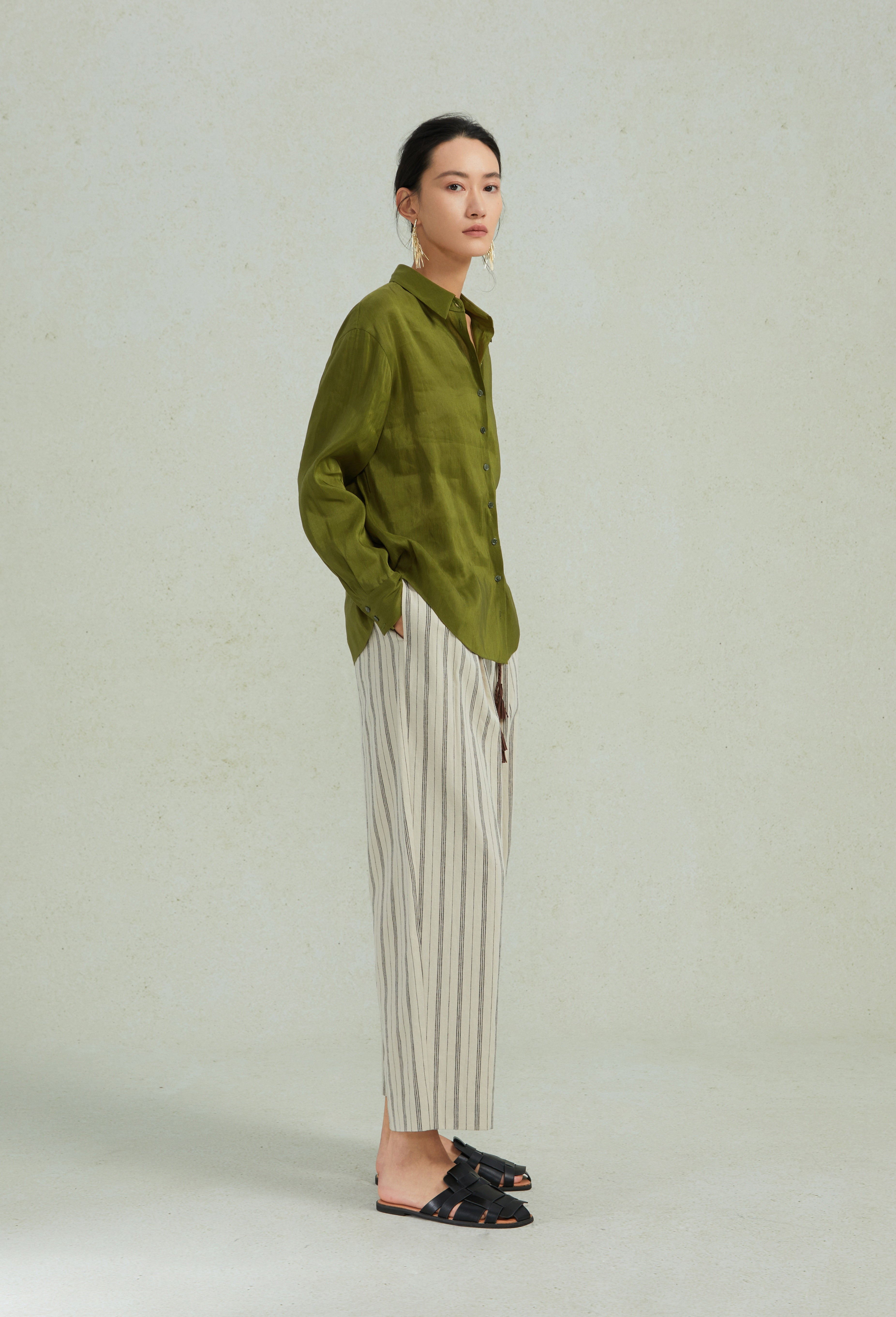 Luxury Linen-Mulberry Silk Long-Sleeve Shirt – Chalk & Thread